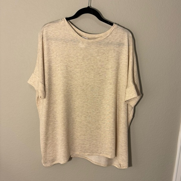 Agnes & Dora | Tops | Agnes Dora Heather Tan Boxy Cut Top | Poshmark